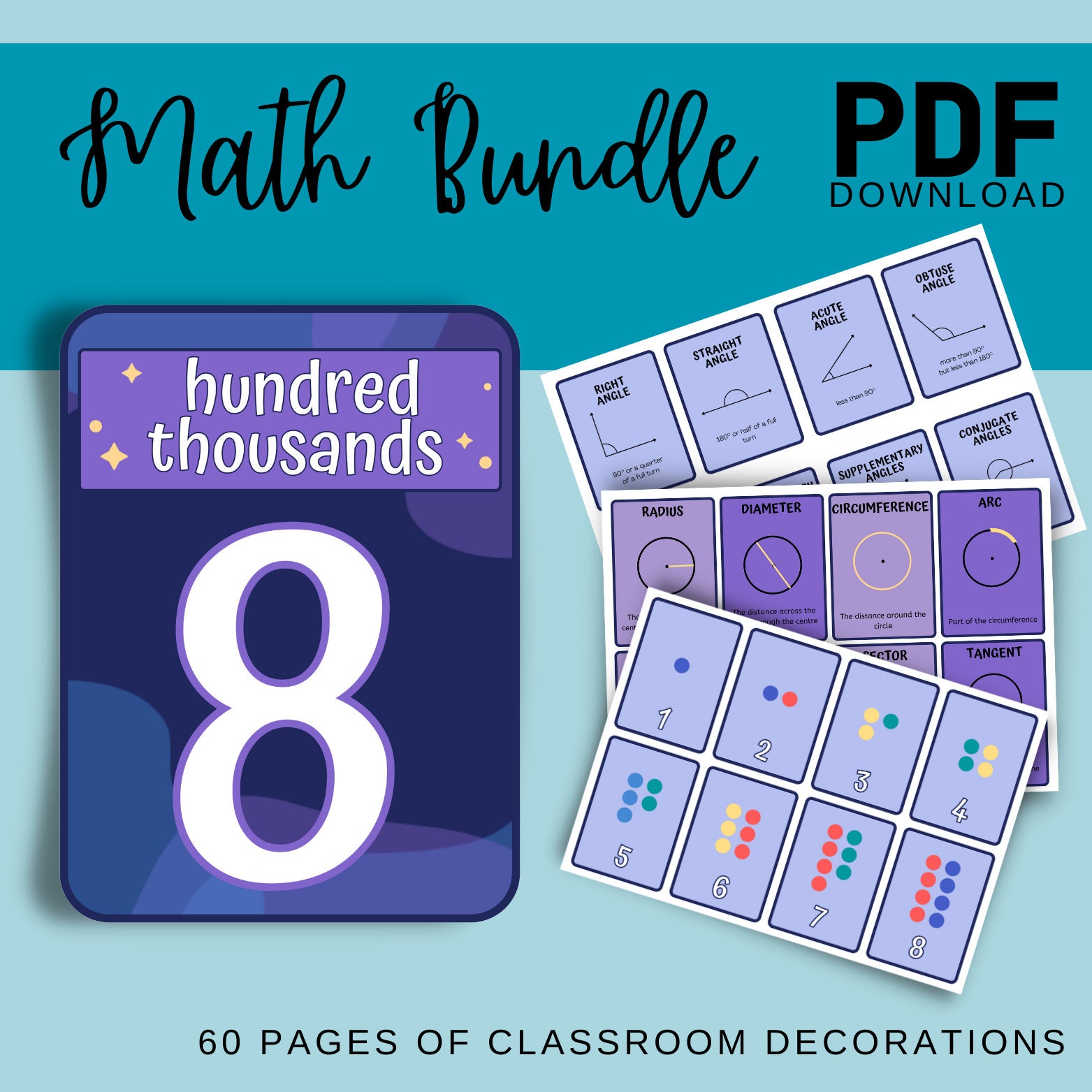 Math Classroom Decor Bundle: Posters, Symbols, Geometry (PDF Download ...