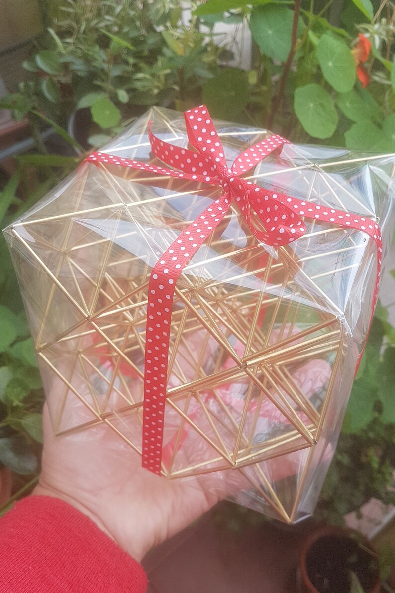 Flower of Life Brass Himmeli Mobile: 3D Geometric Hanging Decor - Etsy