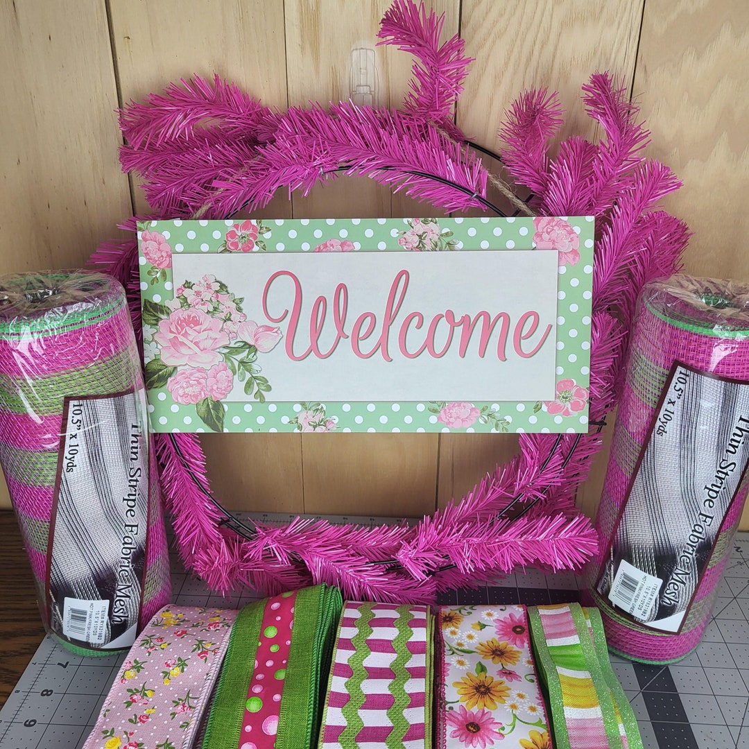 Welcome Spring Flowers DIY Wreath Making Kit Front Door Decor, Spring ...