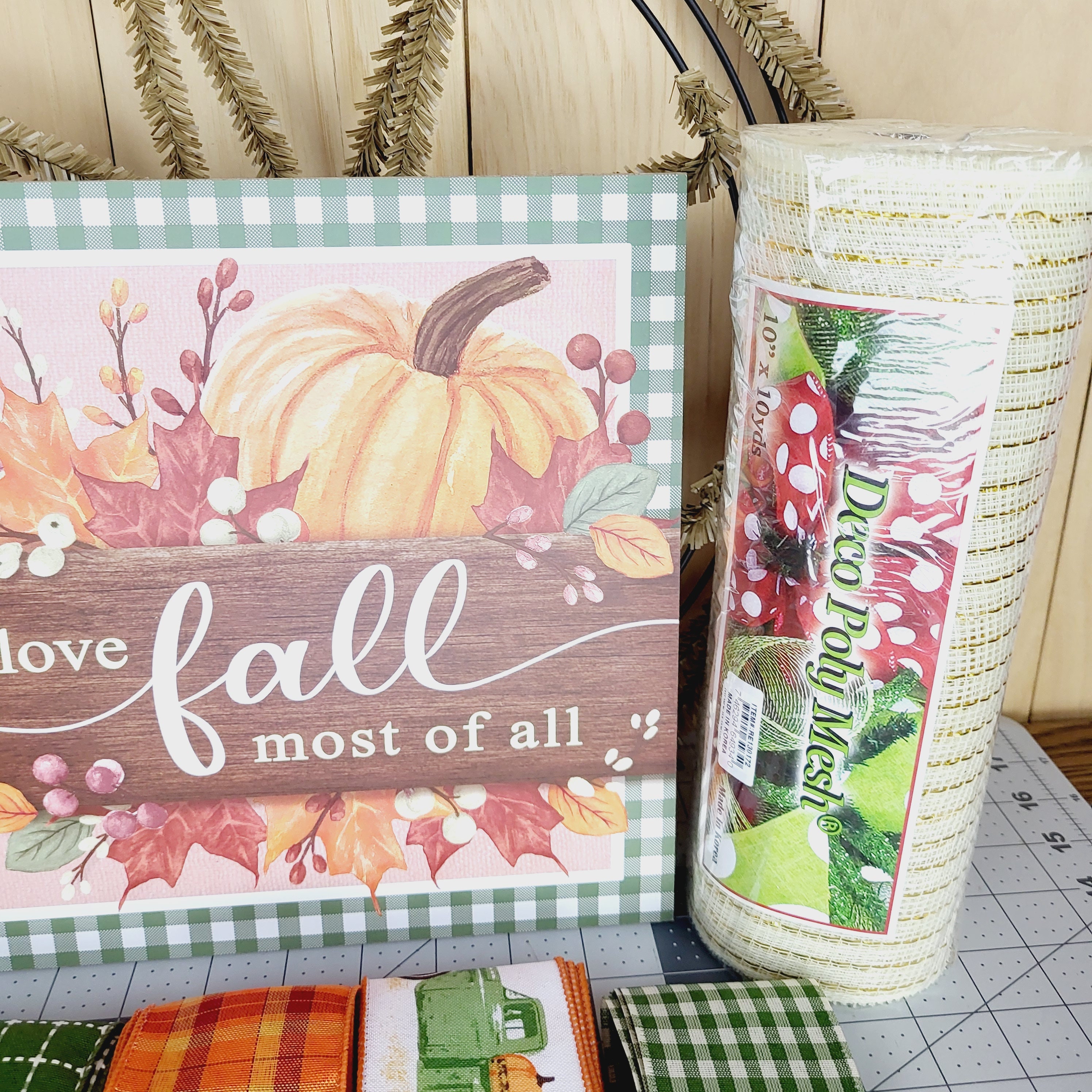 DIY Fall Wreath Kit Create A Cozy Thanksgiving Wreath Crafters Gift Set ...