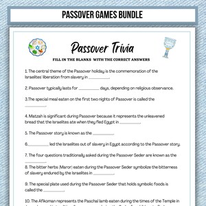 Passover Games Bundle: Trivia, Word Scramble, and More (PDF) - Etsy