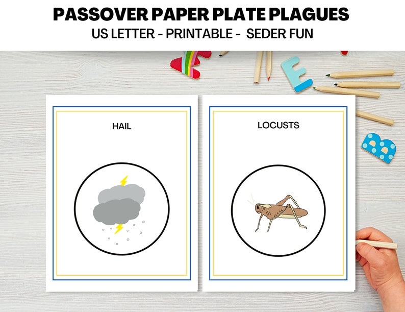 Printable Passover Seder Activities, Paper Plate Puppets, 10 Plague ...