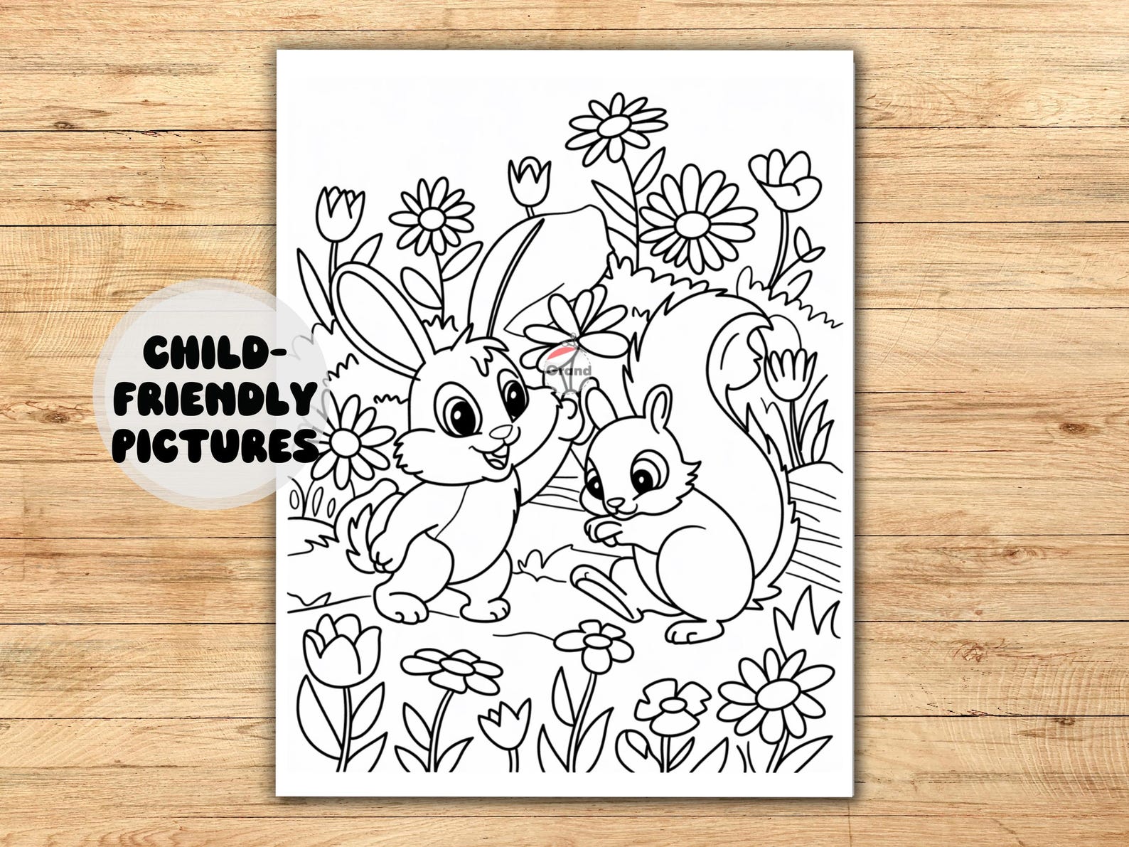 Springtime Coloring Pages: Bunny, Bear, Kitten (printable PDF) - Etsy