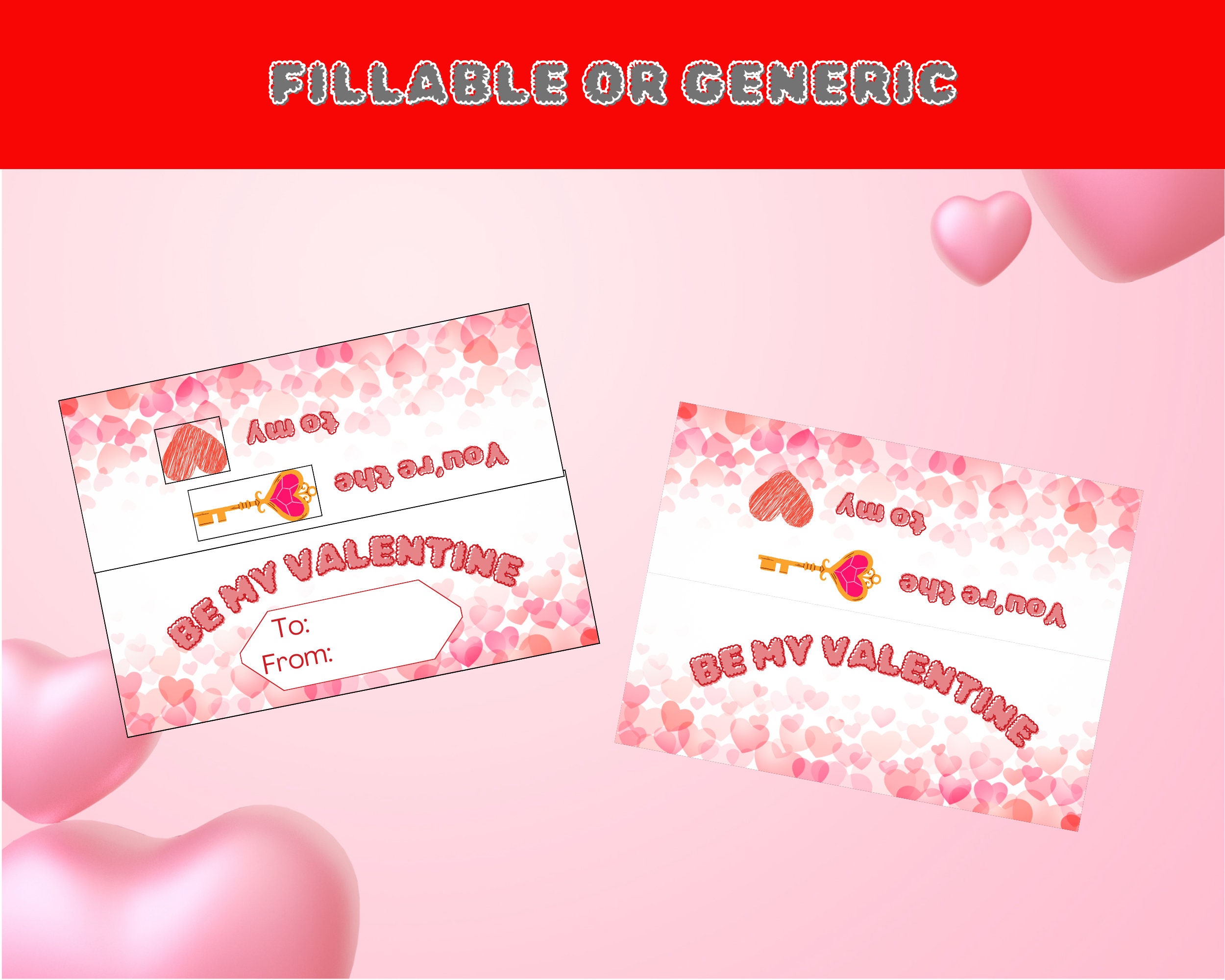 Valentine Treat Bag Toppers Printable, Class Gift Candy, Cookie Treat ...