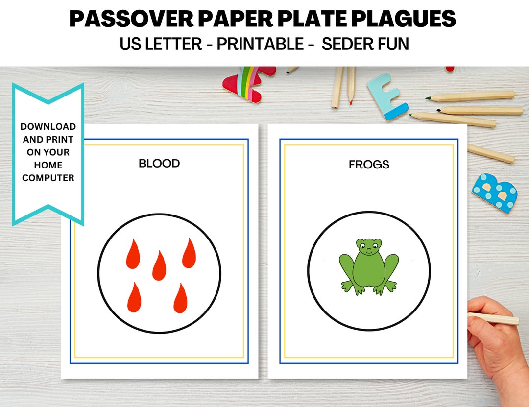 Printable Passover Seder Activities, Paper Plate Puppets, 10 Plague ...