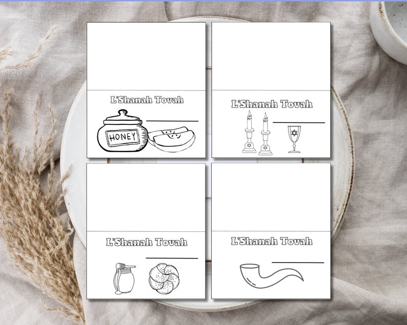 Fillable Rosh Hashanah Place Cards, Printable DIY Craft for Jewish New ...