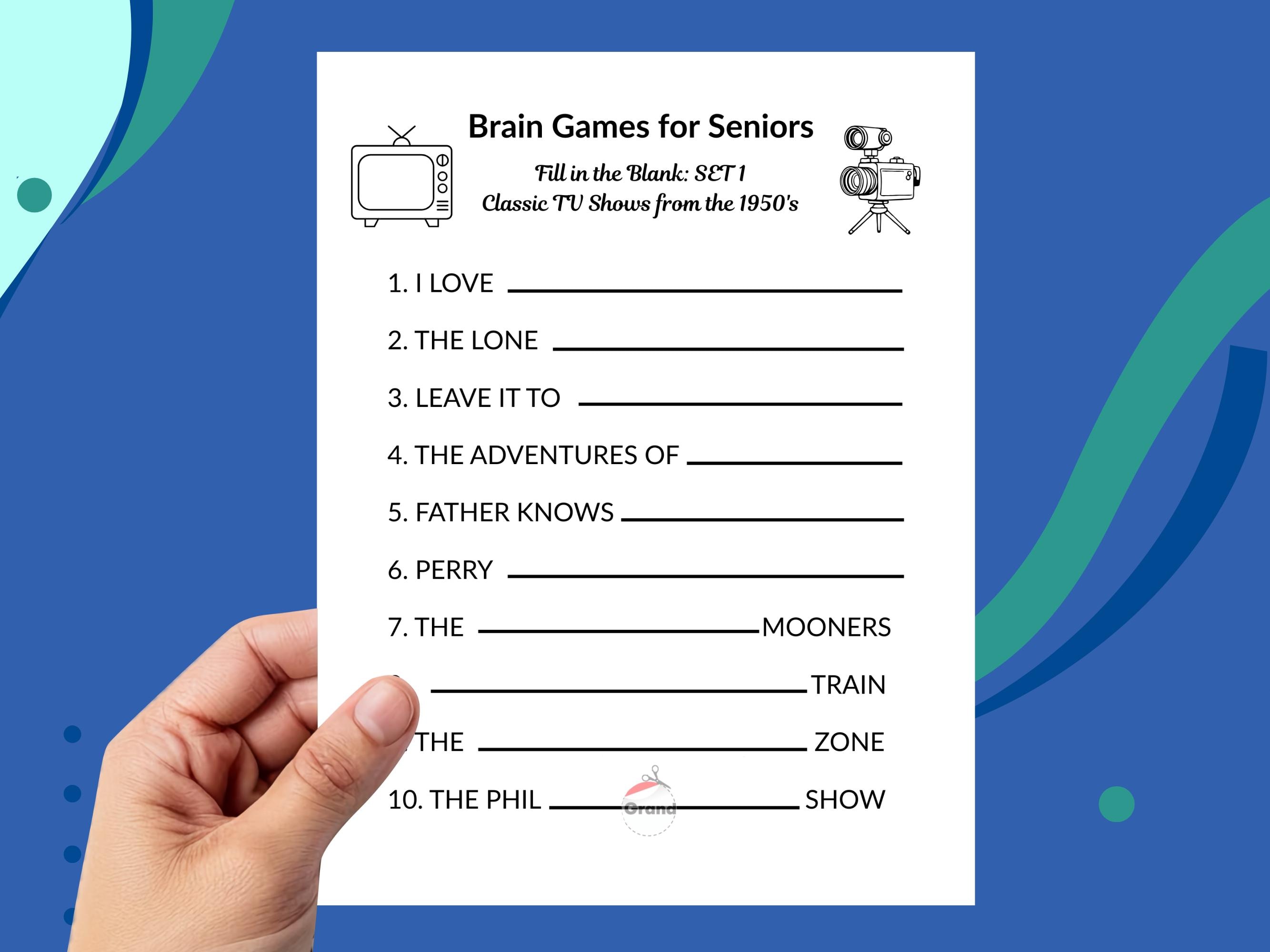 Brain Teasers for Adults|senior Brain Games|dementia Activities|trivia ...