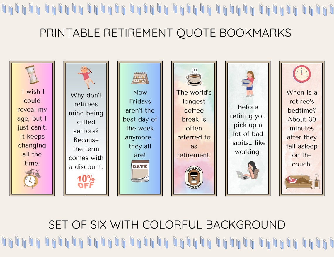 Printable Bookmarks Perfect for Retirement Gift or Party - Etsy