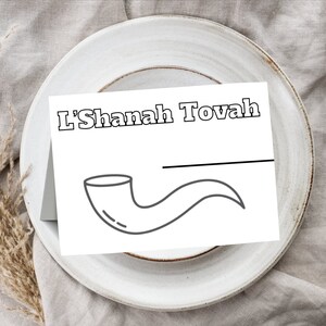 Fillable Rosh Hashanah Place Cards, Printable DIY Craft for Jewish New ...