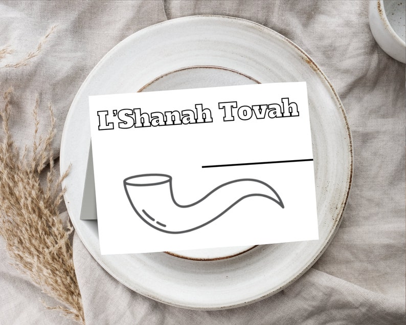 Fillable Rosh Hashanah Place Cards, Printable DIY Craft for Jewish New ...