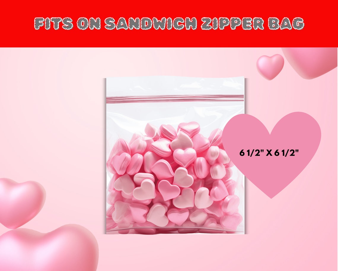Valentine Treat Bag Toppers Printable, Class Gift Candy, Cookie Treat ...