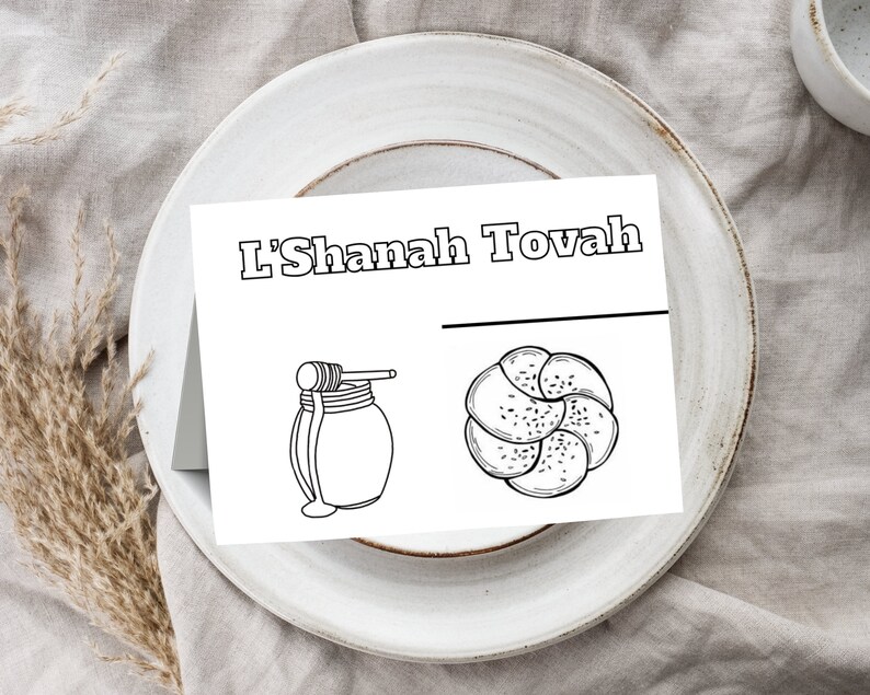 Fillable Rosh Hashanah Place Cards, Printable DIY Craft for Jewish New ...
