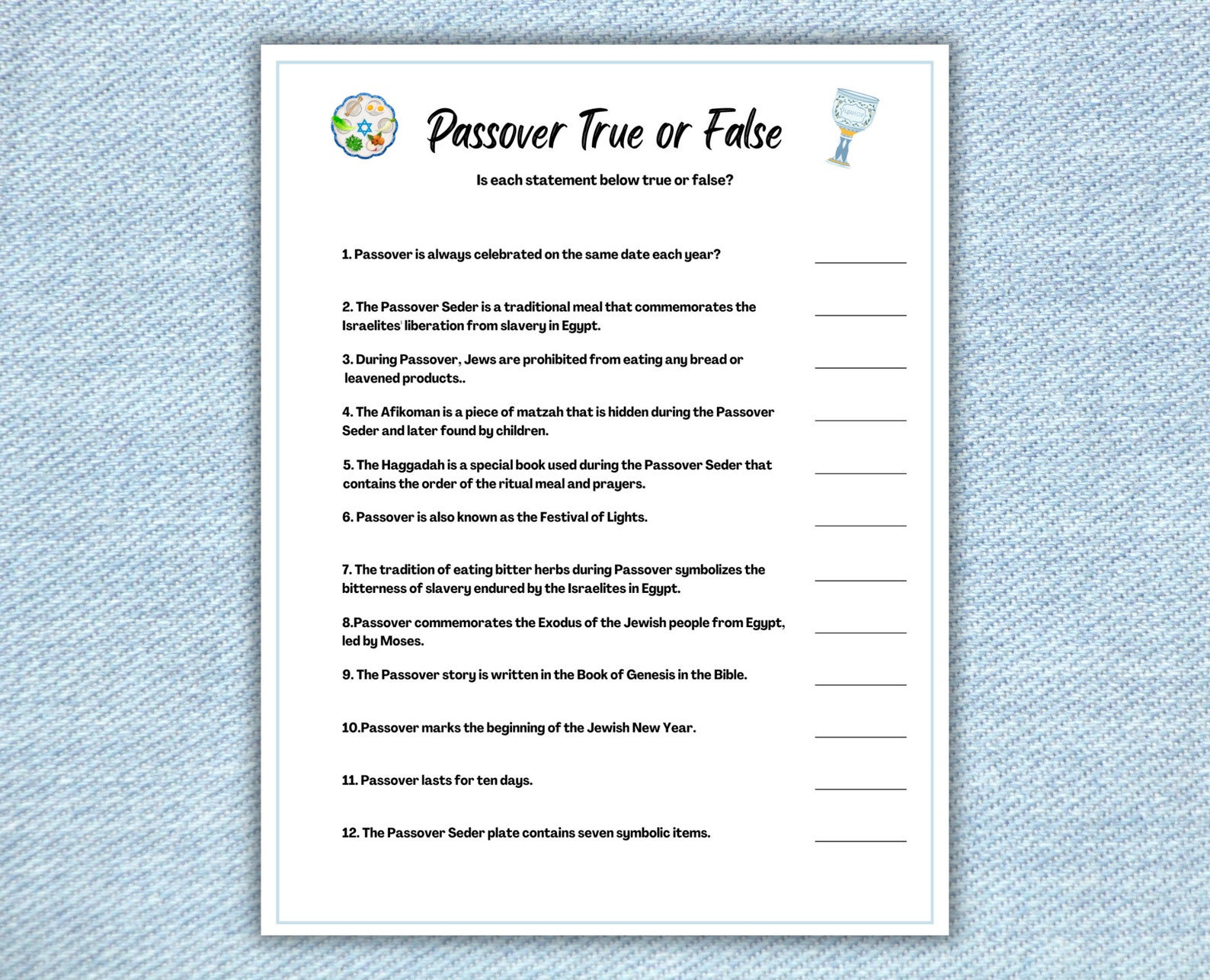 Passover Games Bundle: Trivia, Word Scramble, and More (PDF) - Etsy