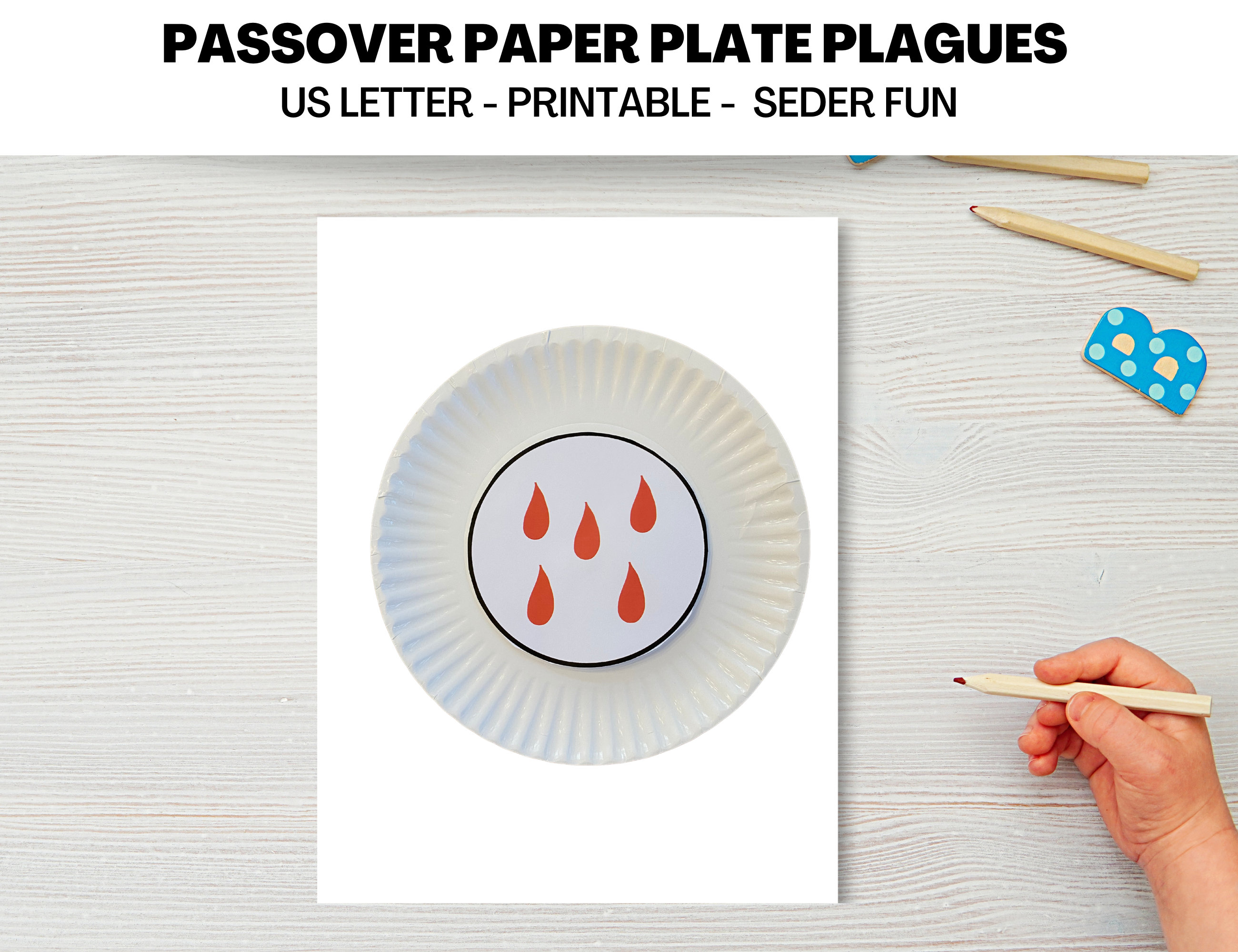 Printable Passover Seder Activities, Paper Plate Puppets, 10 Plague ...