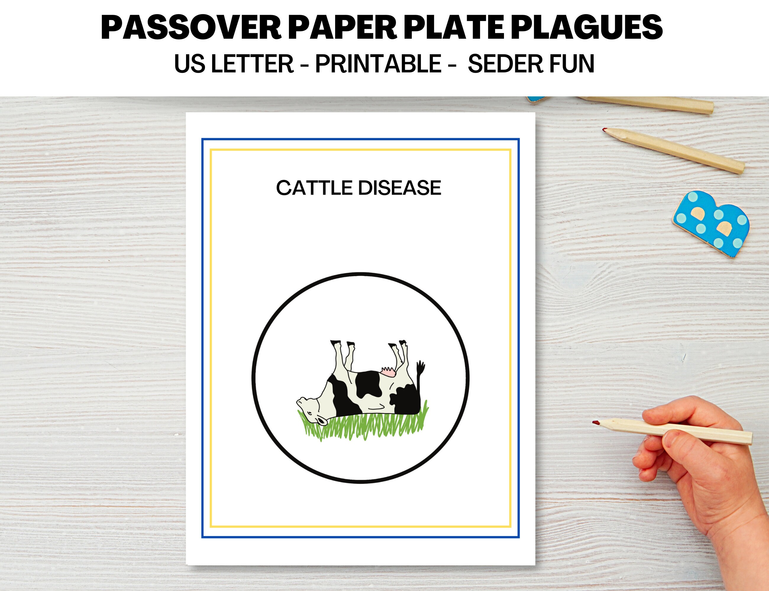 Printable Passover Seder Activities, Paper Plate Puppets, 10 Plague ...