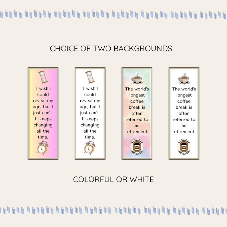 Printable Bookmarks Perfect for Retirement Gift or Party Favor. Six ...