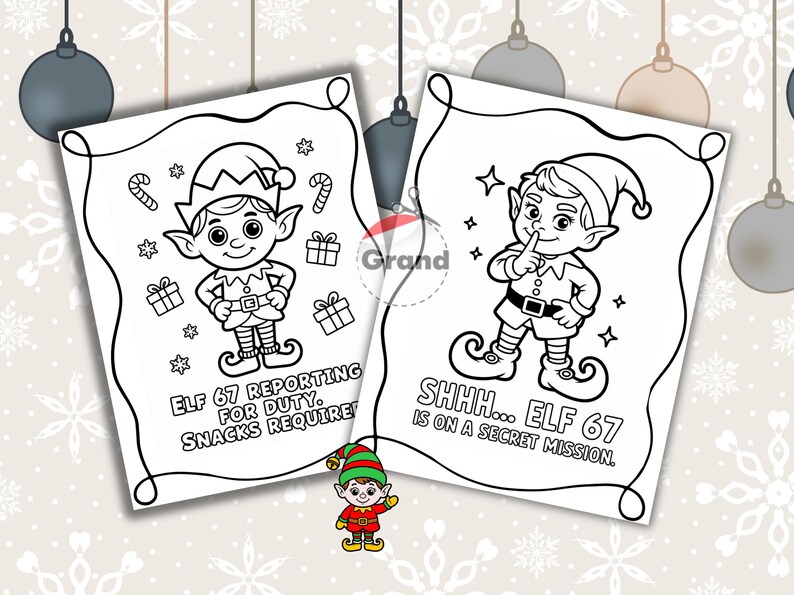 Elf 67 Activity Sheet, Printable Kids Holiday Fun, Six Seven Meme ...