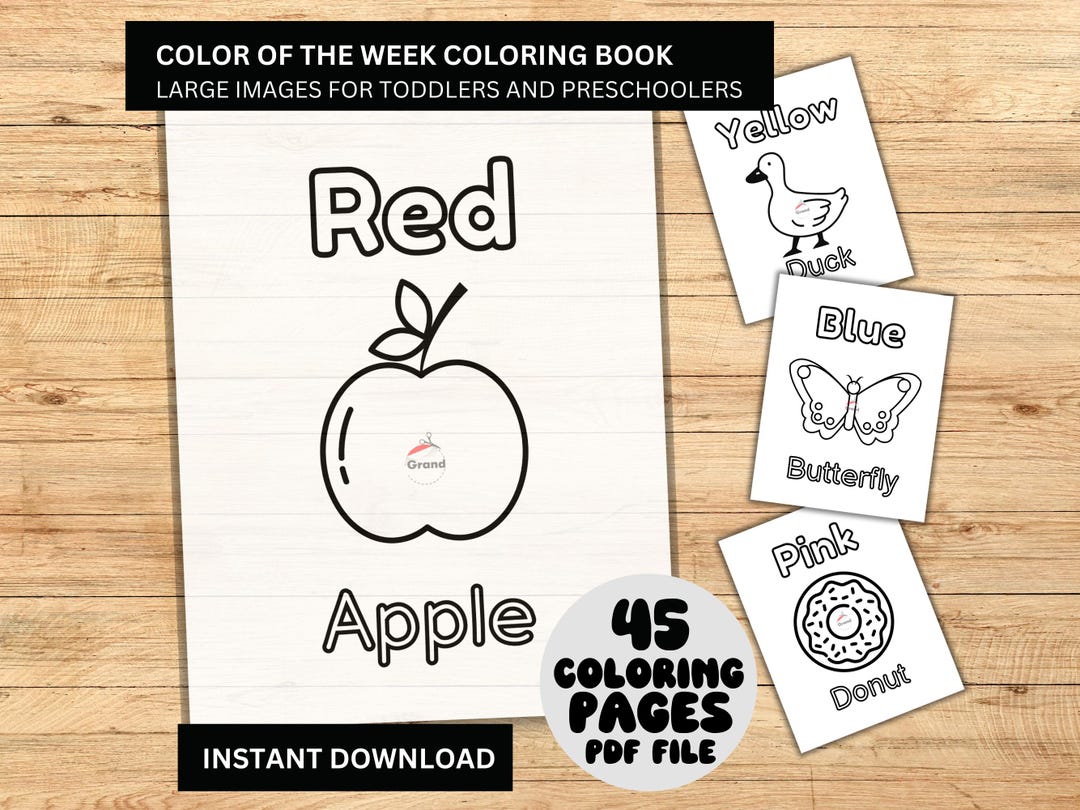 Learn Colors Coloring Sheets for Kids|color of the Day Printable ...