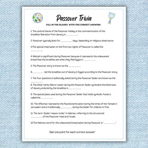 Passover Games Bundle: Trivia, Word Scramble, and More (PDF) - Etsy