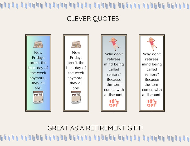 Printable Bookmarks Perfect for Retirement Gift or Party - Etsy