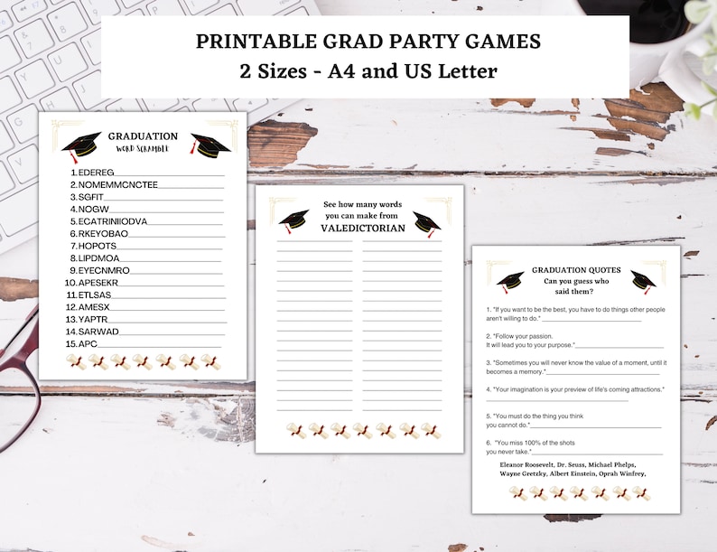 Graduation Party Games: Word Scramble, Quotes, Printable Activities ...