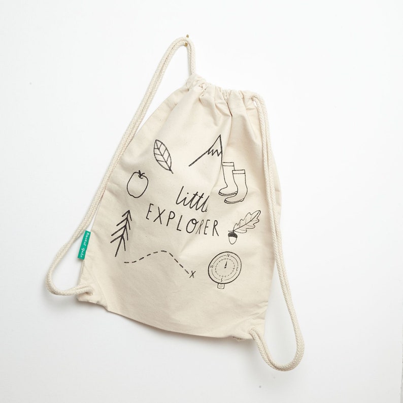Little Explorer Kids Kit Bag - Screen Printed Hand-drawn Design on ...