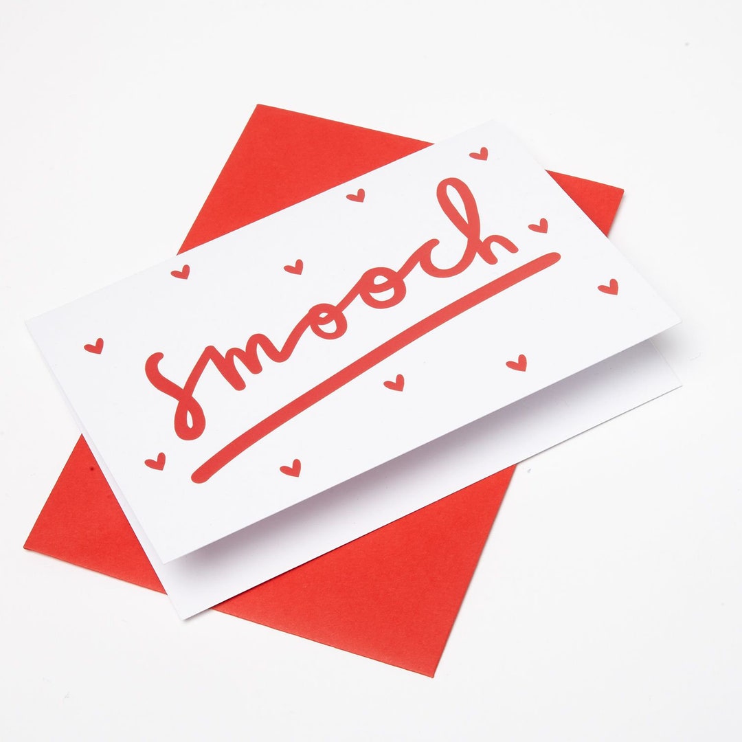 Smooch Love Heart Valentines Card - A6 - Etsy UK