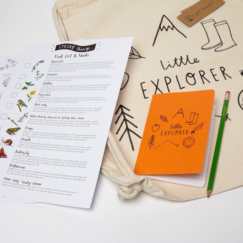 Little Explorer Kids Kit Bag - Screen Printed Hand-drawn Design on ...