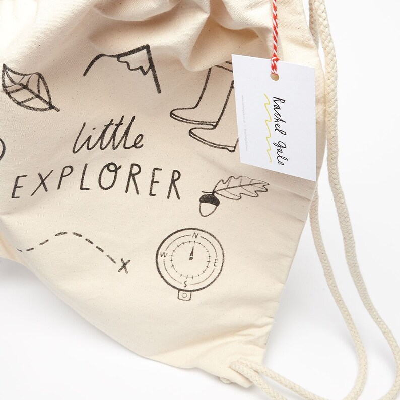 Little Explorer Kids Kit Bag - Screen Printed Hand-drawn Design on ...