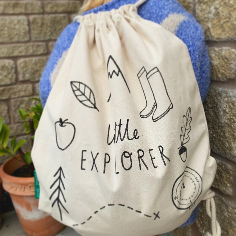 Little Explorer Kids Kit Bag Screen printed hand-drawn | Etsy