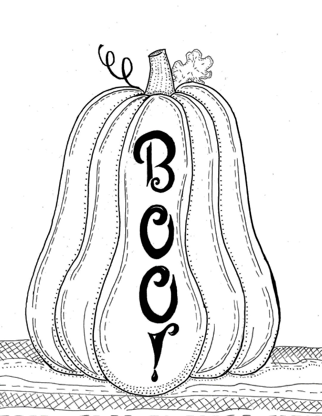 Fall-inspired Pumpkin Line Art Die Cut Stickers With Boo Saying ...