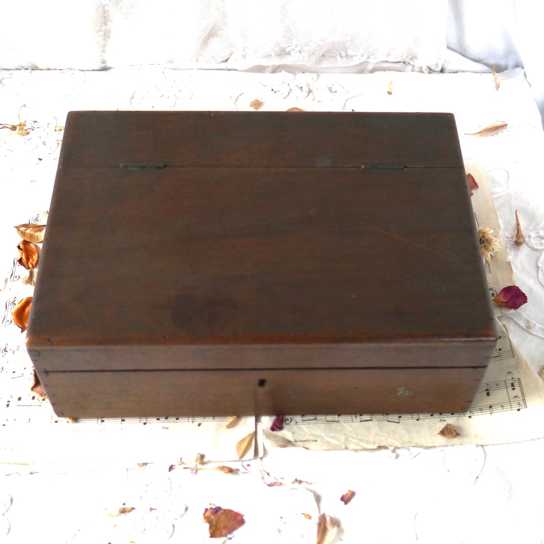 Vintage Wooden Writing Box - Etsy