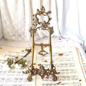 Vintage Brass Easel Stand With Decorative Front - Etsy