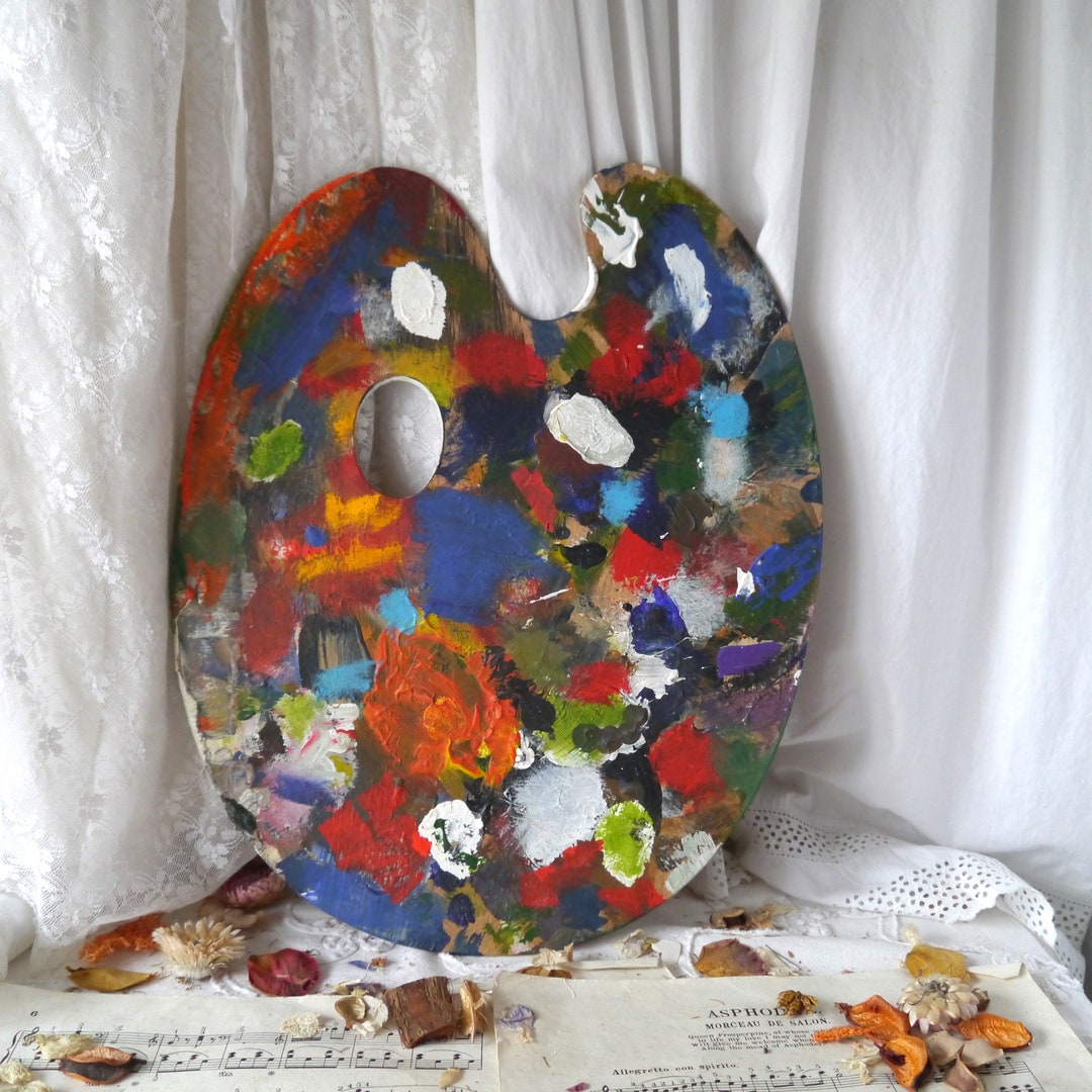 Painted Splashed Vintage Artist Palette - Etsy