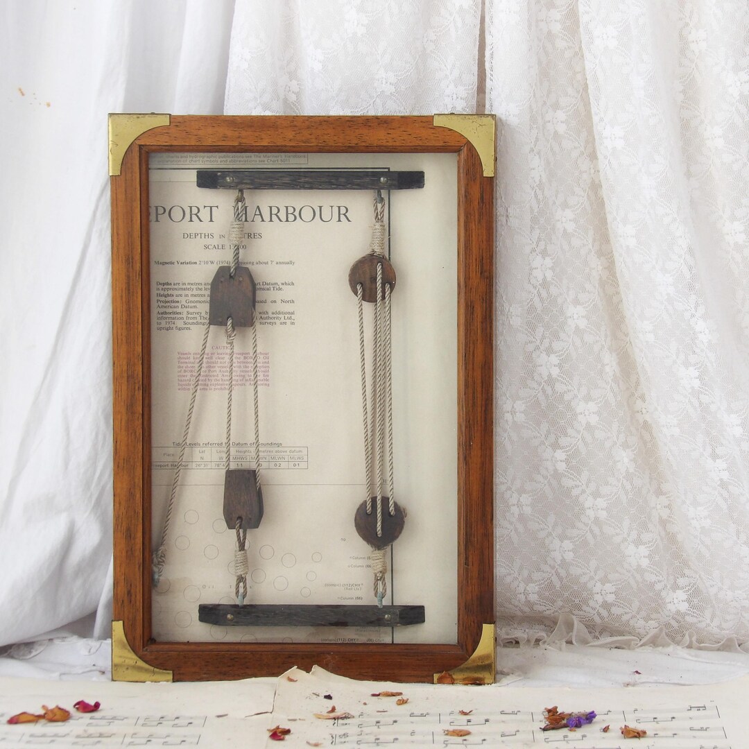 Vintage Nautical Diorama Shadow Box Showing Ropes and Pullies - Etsy