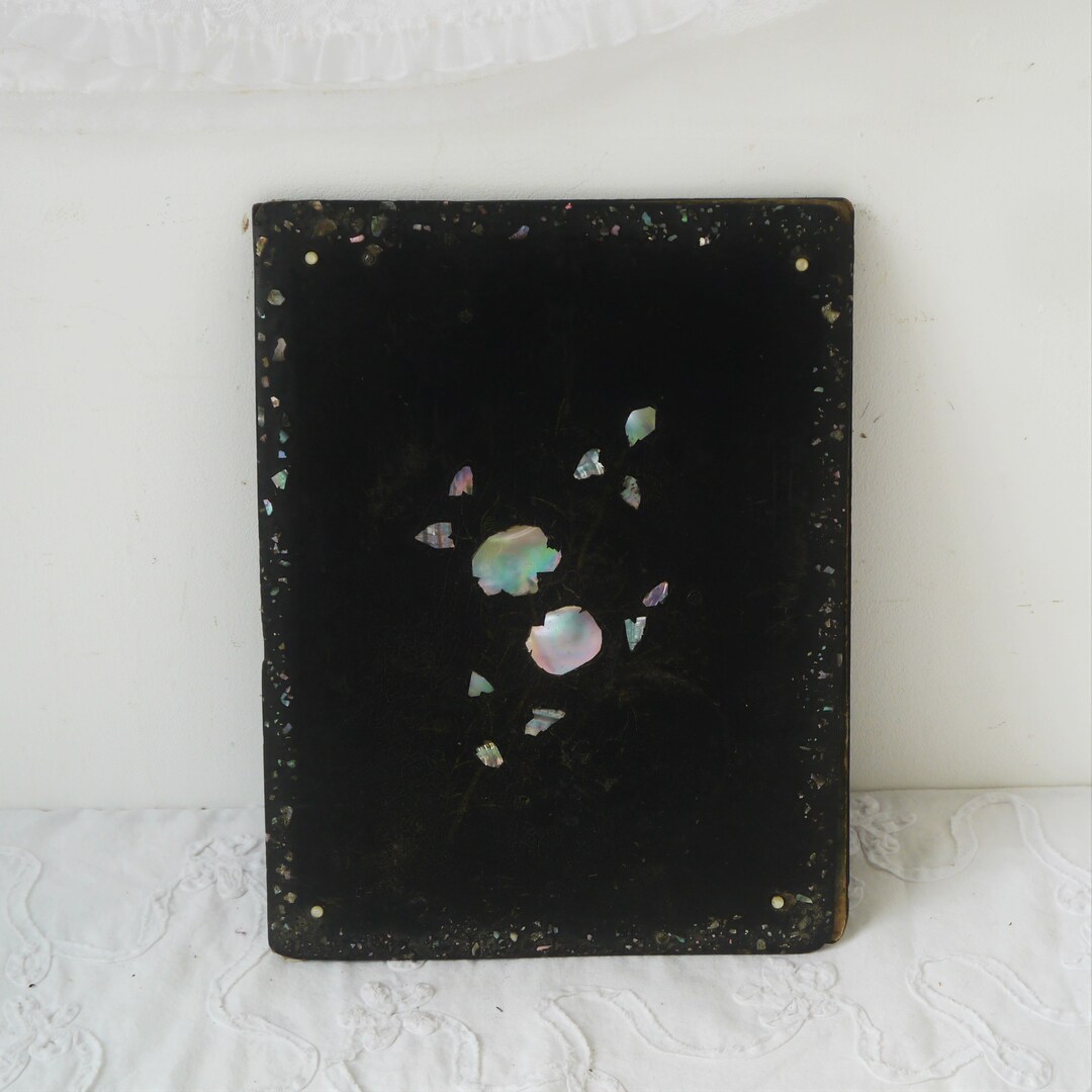 Victorian Papier Mache Folder With Mother of Pearl Decoration - Etsy