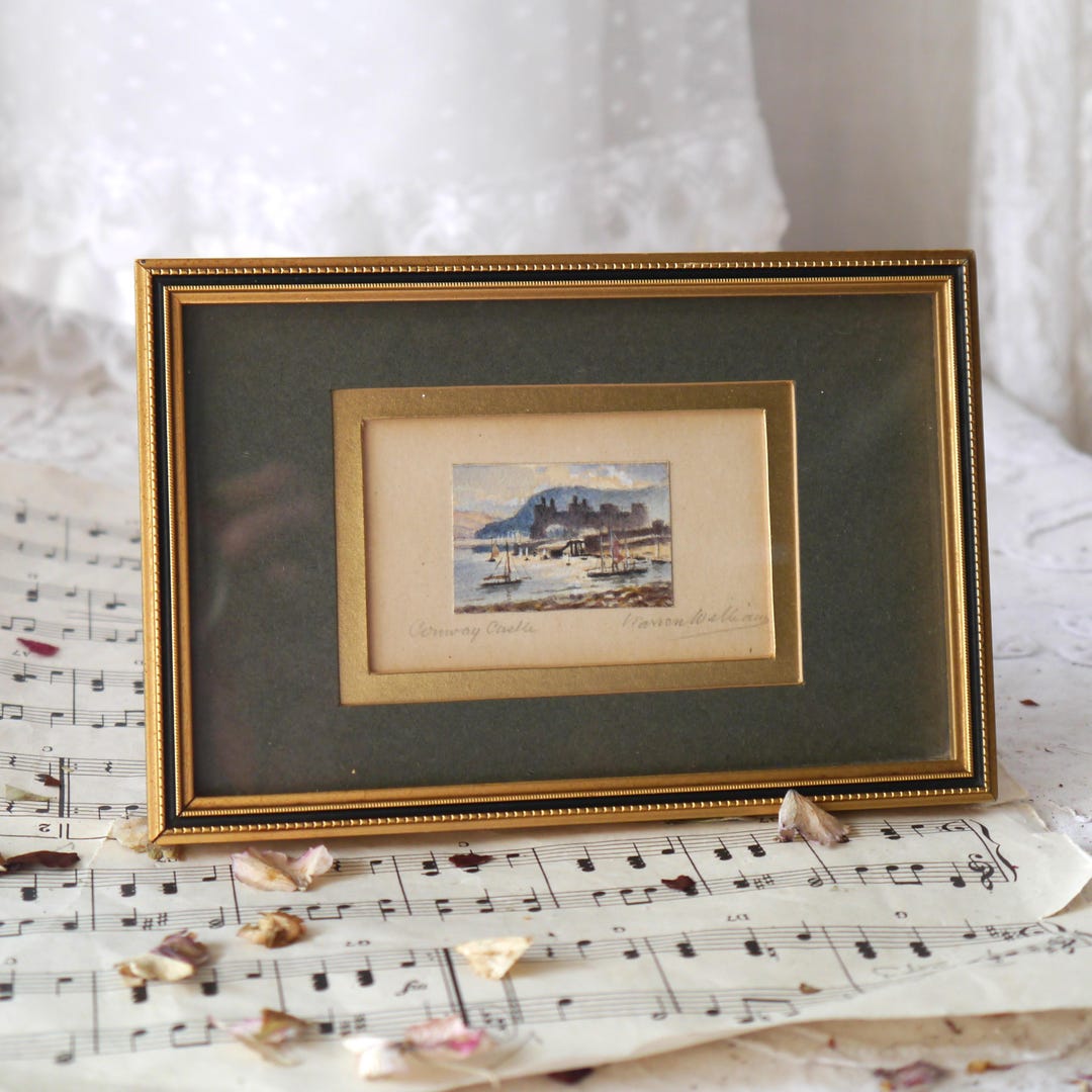Miniature Vintage Conwy Castle Watercolour Painting - Etsy