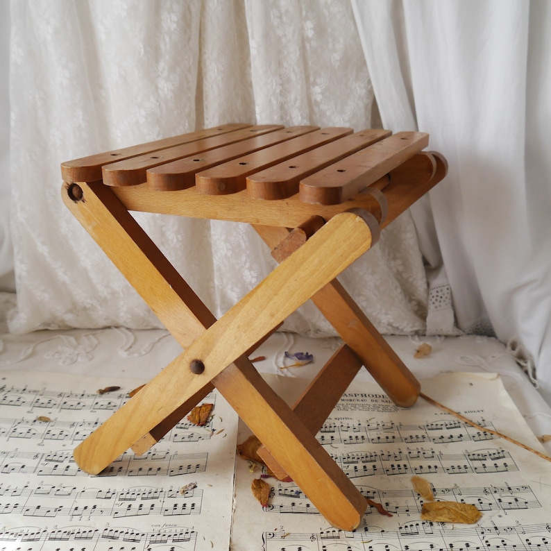 Rustic Wooden Folding Slatted Stand - Etsy