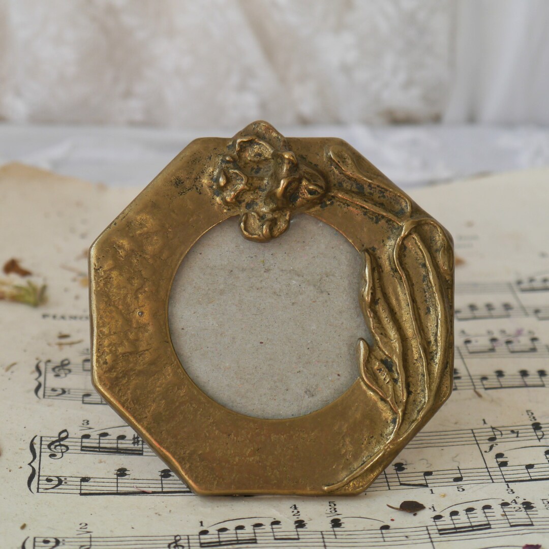 Mini Vintage Octagon Brass Photo Frame - Etsy