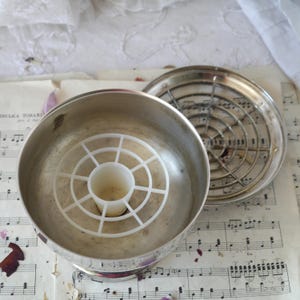 Vintage Silverplate Rose Bowl With Metal Grid Holder - Etsy