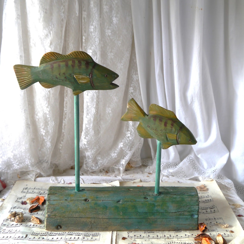 Painted Wooden Fish - Etsy