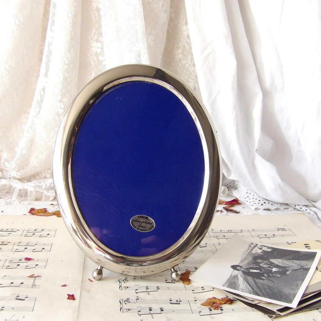 Vintage Oval Silverplate Photo Frame - Etsy