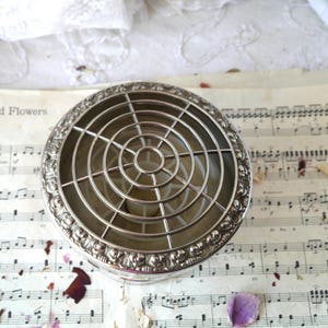 Vintage Silverplate Rose Bowl With Metal Grid Holder - Etsy