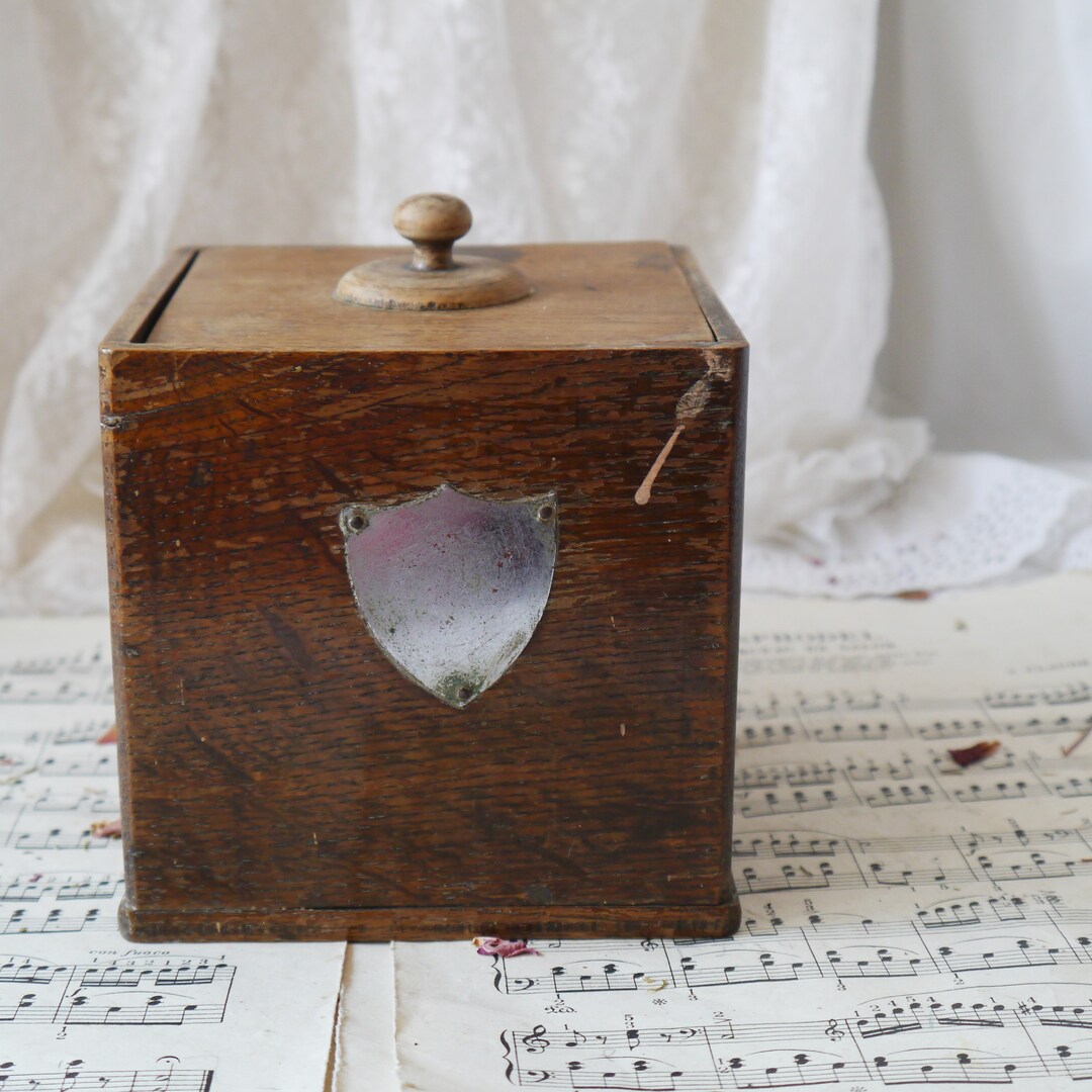 Small Vintage Wooden Tea Caddy With Folding Handle - Etsy