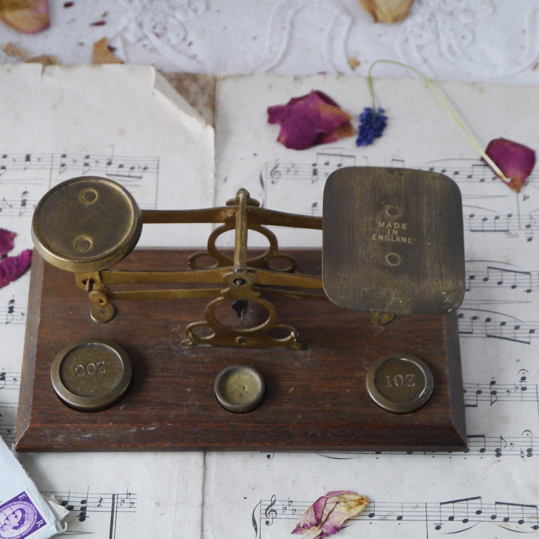Small Vintage Brass Letter Scales With Weights - Etsy UK