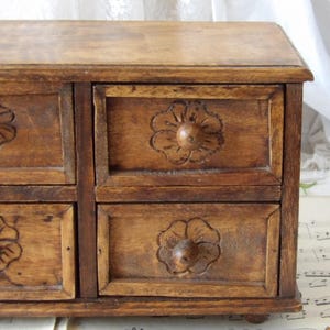 Set of Vintage Wood Drawers With Carved Flowers - Etsy