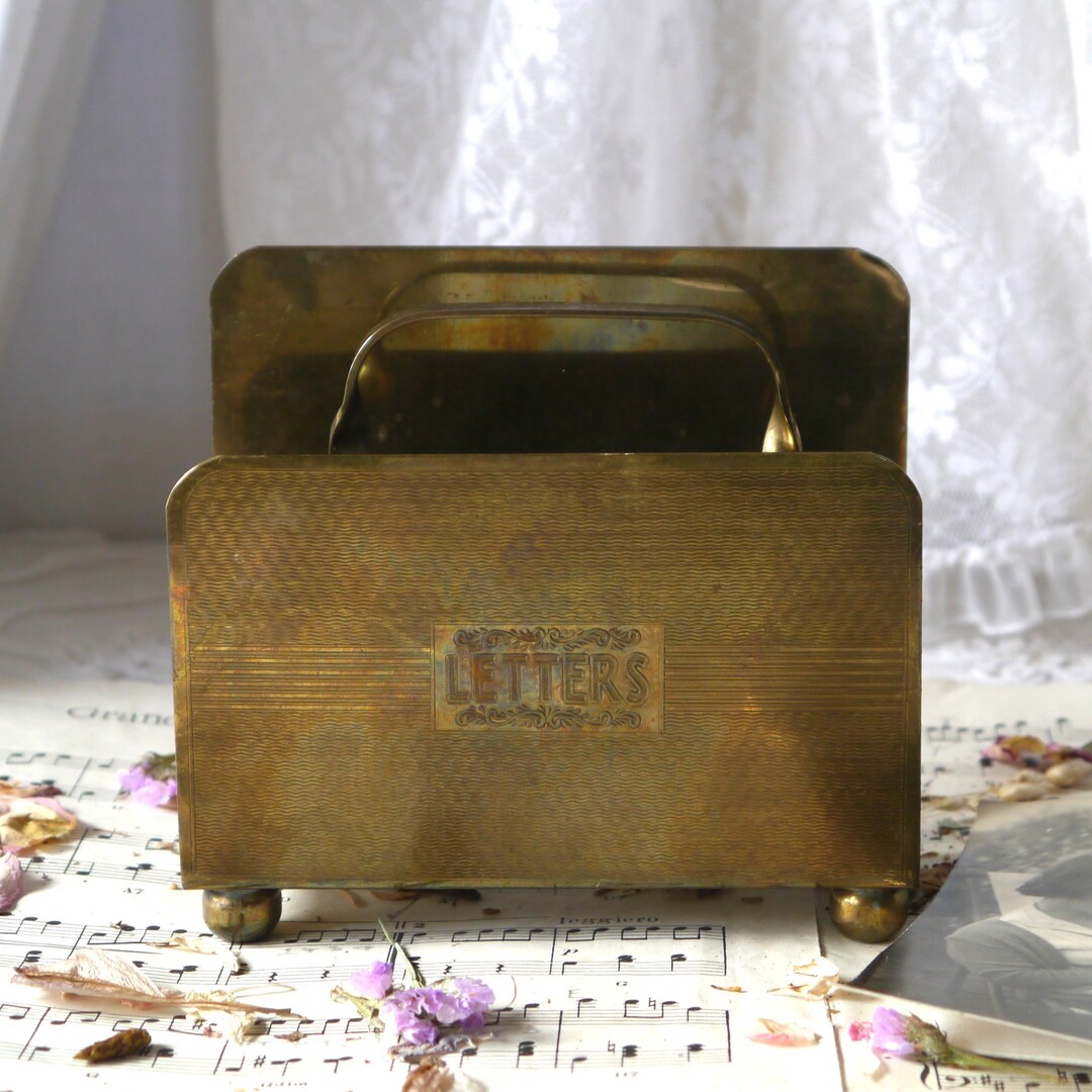 Vintage Brass Letter Holder With the Words Letters - Etsy