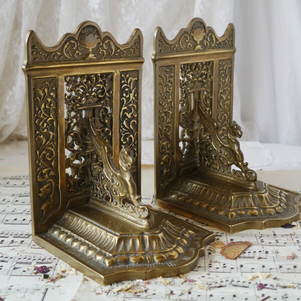 Brass Bookends - Etsy