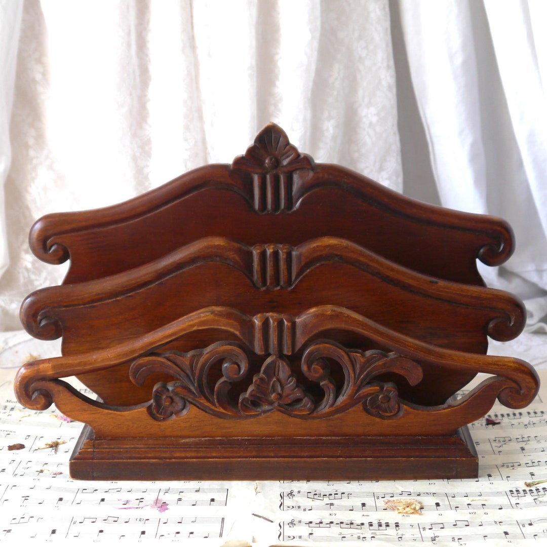 Ornate Carved Vintage Wooden Letter Rack - Etsy