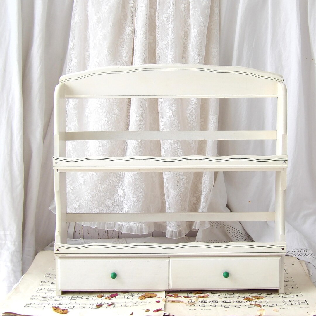 Vintage Painted Spice Rack With Two Drawers - Etsy